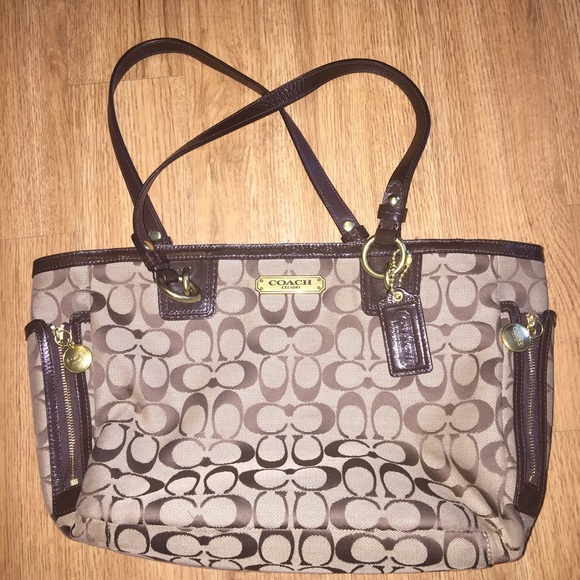 Coach | Bags | Sold Authentic Coach Handbag Brown Logo | Poshmark