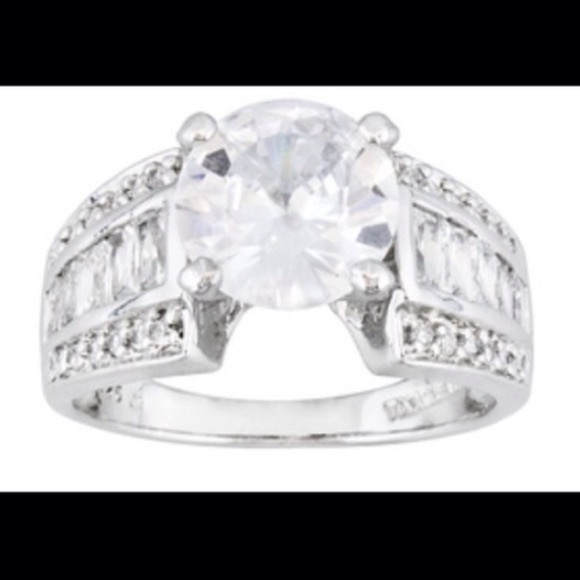 Bella Luce | Jewelry | Round Baguette Bella Luce Silver Engagement Ring ...