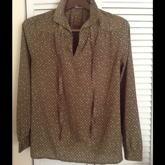 Creation Hauber | Tops | Earthy Green Blouse Doesnt Shrink | Poshmark