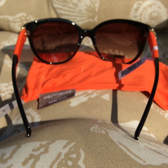 Other | New Uv 40 Black Sunglasses W Jewel Orange Arms | Poshmark