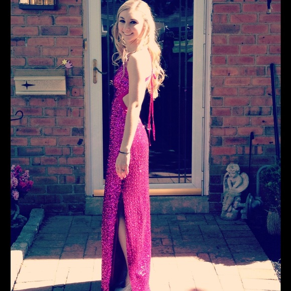Aqua Dresses | Dresses | Barbie Pink Sequinned Prom Dress | Poshmark