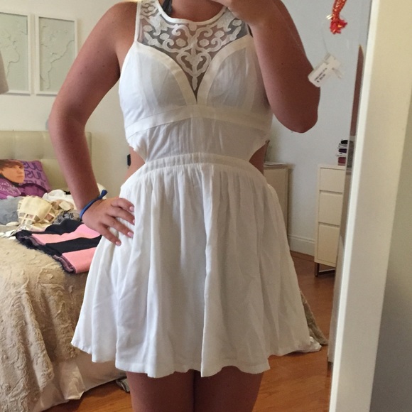 LF | Dresses | Lf White Lace Dress With Cutouts | Poshmark