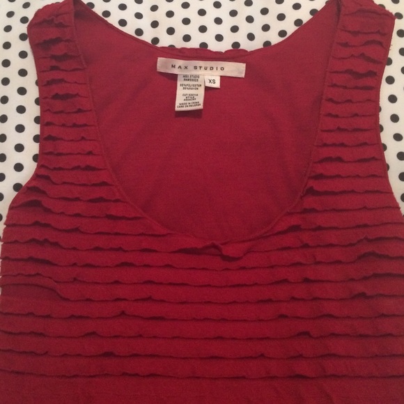 Max Studio | Dresses | Form Fitting Red Ruffled Dress | Poshmark
