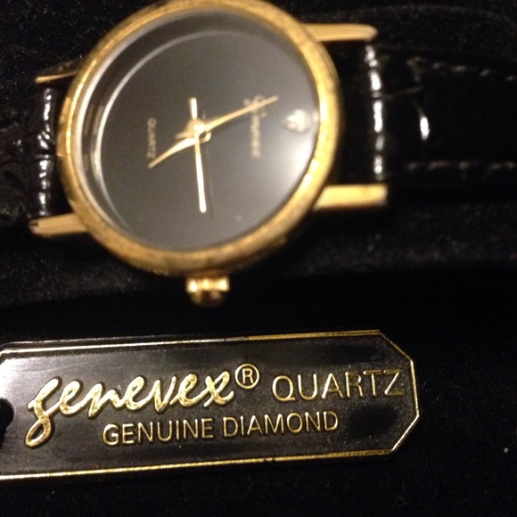 Genevex | Jewelry | Vintage Genevex Watch With Genuine Diamond | Poshmark