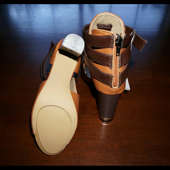 Boutique | Shoes | Tan Chunky Heel Peeptoe Booties | Poshmark