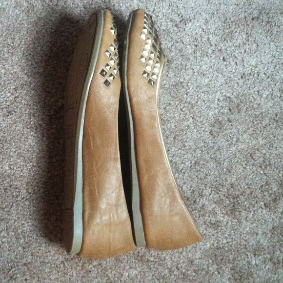 lei | Shoes | Studded Tan Flats | Poshmark