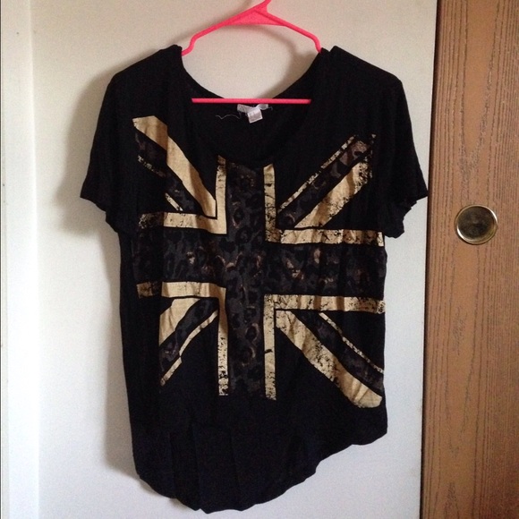 Forever 21 | Tops | Black Leopard Union Jack Crop Top | Poshmark
