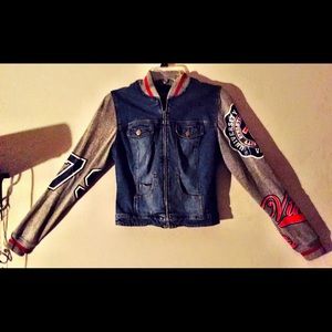 Jackets & Coats | Vintage Letterman Style Jean Jacket | Poshmark