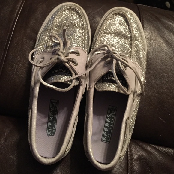 Sperry | Shoes | Silver Sparkle Sperrys | Poshmark