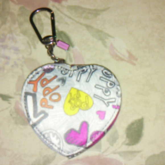 Coach | Bags | Coach Poppy Graffiti Butterfly Heart Coin Keychain ...