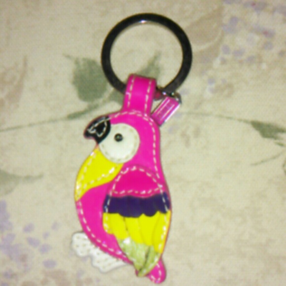 Coach | Bags | Coach Pink Parrot Keychain Fob Rare Coach | Poshmark