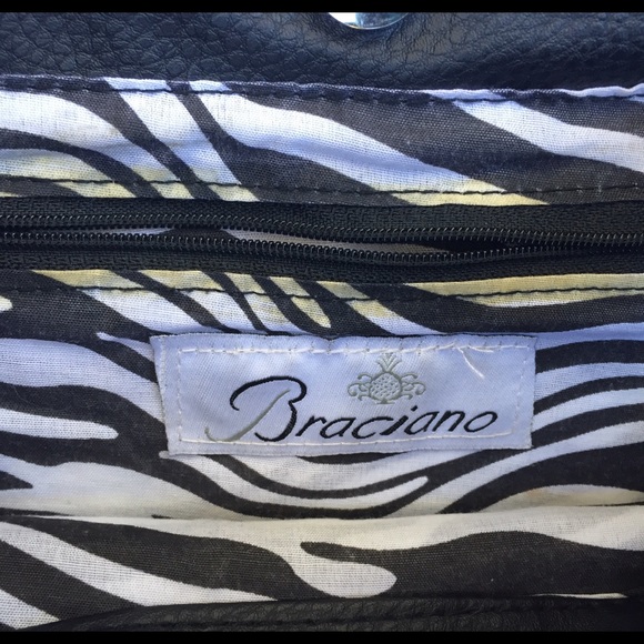 Braciano | Bags | Braciano Black Leather Trim Handbag Purse | Poshmark