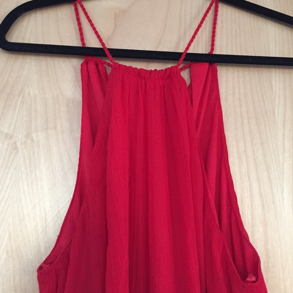 Zara | Dresses | Nwt Zara Red Dress With Tan Braided Belt | Poshmark