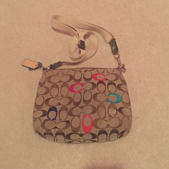 Coach | Bags | Coach Neutral Bag With A Few Pops Of Color | Poshmark