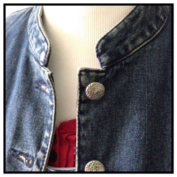 Jackets & Coats | Unique Denim Jacket With Ornate Metal Buttons | Poshmark