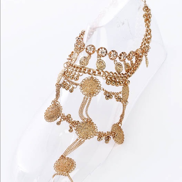 Jewelry | Layered Toe Ring Connected Chain Anklet | Poshmark