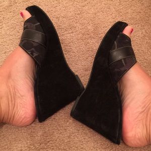 Coach | Shoes | Coach Black Wedges | Poshmark