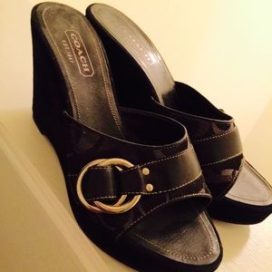 Coach | Shoes | Coach Black Wedges | Poshmark