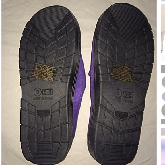 Avon | Shoes | Plaid Purple Memory Foam Slipper | Poshmark