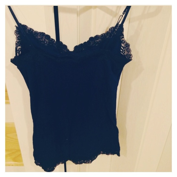 aerie | Tops | Navy Blue Aerie Lace Cami | Poshmark
