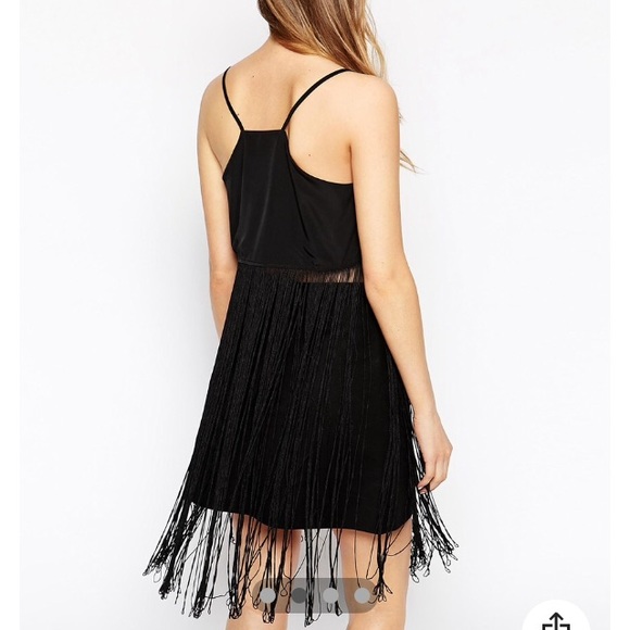 Tops | Black Fringe Bathing Suit Swim Top Shirt Tassel | Poshmark