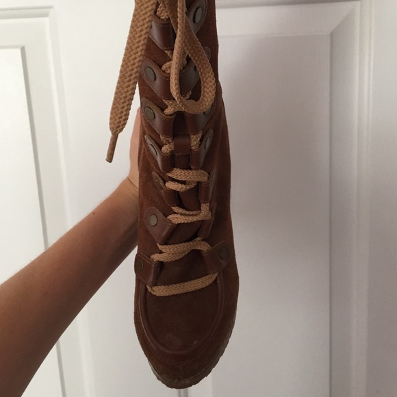 Charles David | Shoes | Charles David Lace Up Suede Stiletto Boots ...