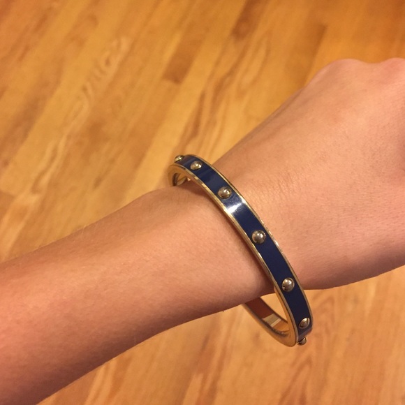 Coach | Jewelry | Navy Blue And Gold Studded Coach Bangle | Poshmark