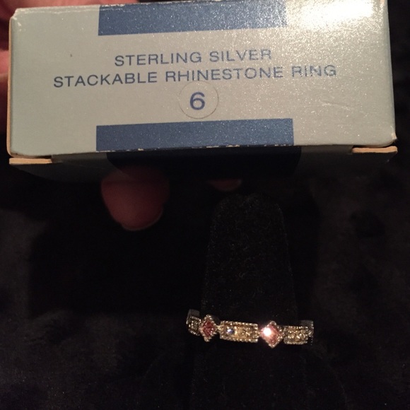 Avon | Jewelry | 925 Sterling Silver Stackable Rhinestone Ring | Poshmark