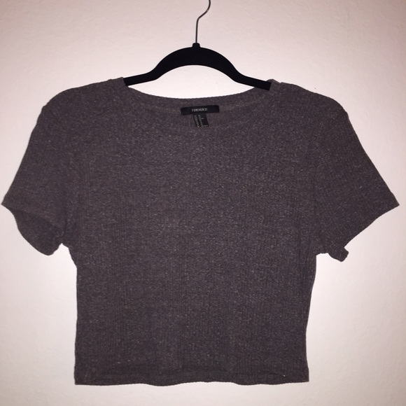 Brandy Melville | Tops | Gray Ribbed Crop Top | Poshmark