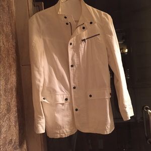 Express | Jackets & Coats | Men White Jacket With Snaps Bottoms And ...