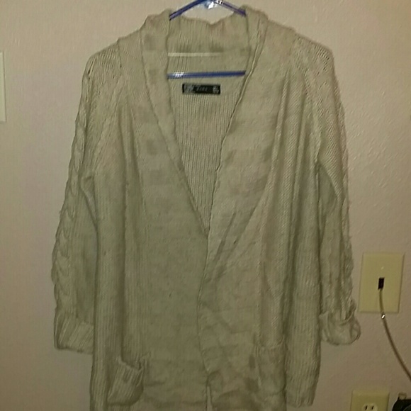 Zara | Jackets & Coats | Zara Knitted Cream Jacket | Poshmark