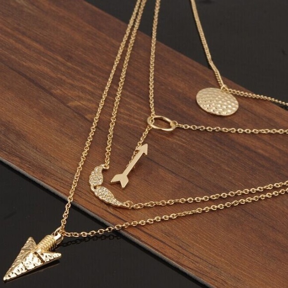 Boutique | Jewelry | Multilayer Necklace In Gold | Poshmark