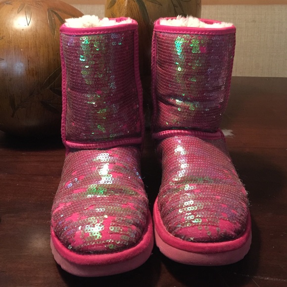 UGG | Shoes | Pink Glitter Uggs | Poshmark
