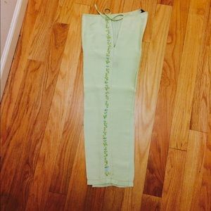 Lance Karese | Pants & Jumpsuits | Pale Green Capri Pantswside Floral ...