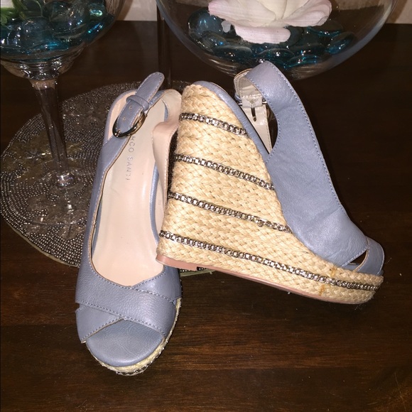 Marco Santi | Shoes | Marco Santi Powder Blue Wedge Shoes Size 55 ...