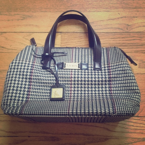 Lauren Ralph Lauren | Bags | Lauren Ralph Lauren Houndstooth Handbag ...