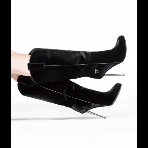 Tom Ford | Shoes | Tom Ford Black Velvet Western Stiletto Boots | Poshmark