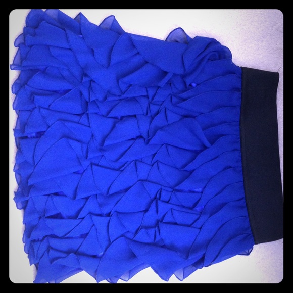 Skirts | Royal Blue Short Ruffle Skirt | Poshmark