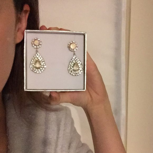 Jewelry | Prom Earrings Iridescent Dangle Silver | Poshmark