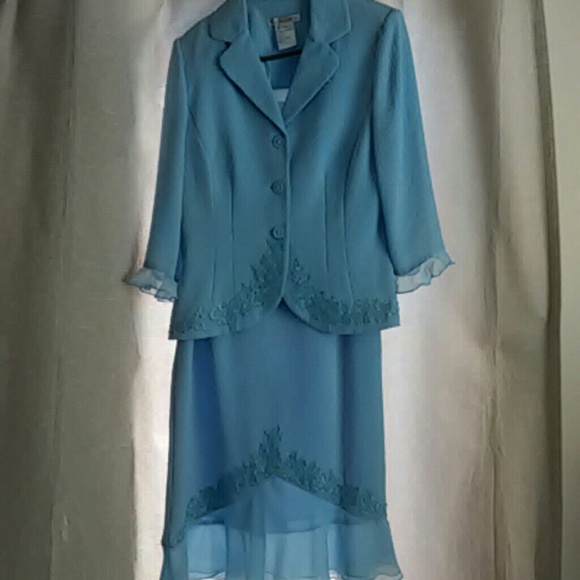Dresses | Plaza South Powder Blue 2 Piece Dress Suit | Poshmark