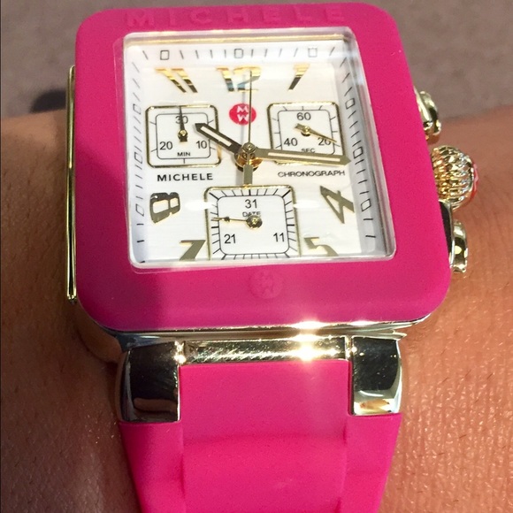 Michele | Other | Pink Jelly Michele Watch | Poshmark