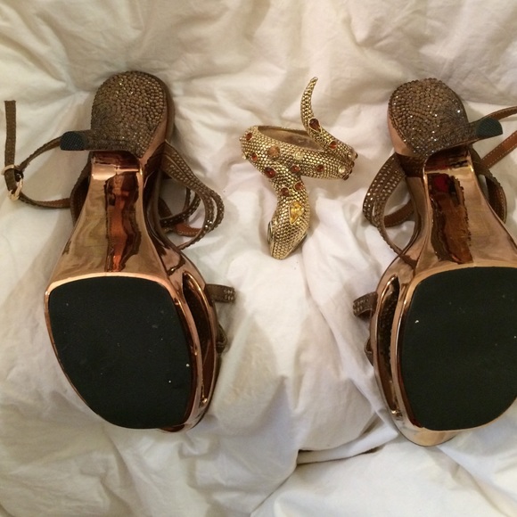 Pleaser | Shoes | Price Cut Bronze Pleaser Ankle Wrap Stilettos | Poshmark