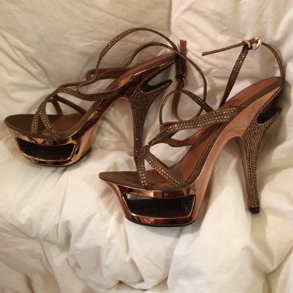 Pleaser | Shoes | Price Cut Bronze Pleaser Ankle Wrap Stilettos | Poshmark
