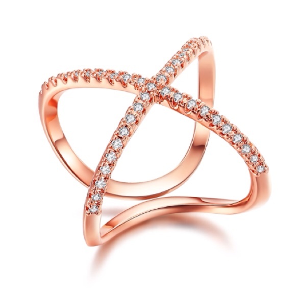 Rouelle | Jewelry | Rose Gold Or Silver X Cross Ring | Poshmark