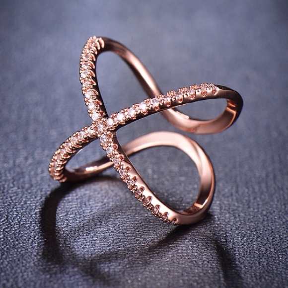 Rouelle | Jewelry | Rose Gold Or Silver X Cross Ring | Poshmark