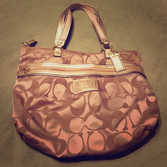 Coach | Bags | Gold And Tan Coach Purse | Poshmark