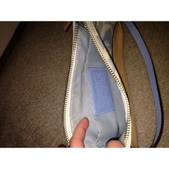 Coach | Bags | Light Blue Tan White Coach Mini Purse | Poshmark
