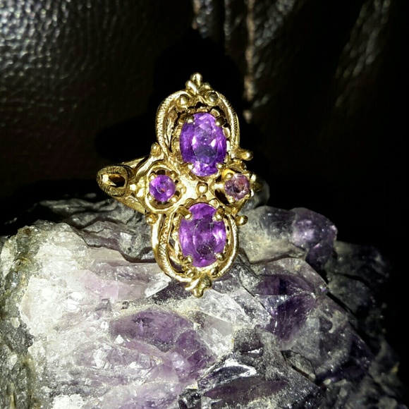 Vintage | Jewelry | Vintage Amythest 4kt Gold Ring | Poshmark