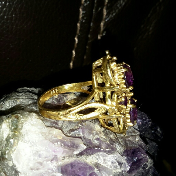 Vintage | Jewelry | Vintage Amythest 4kt Gold Ring | Poshmark