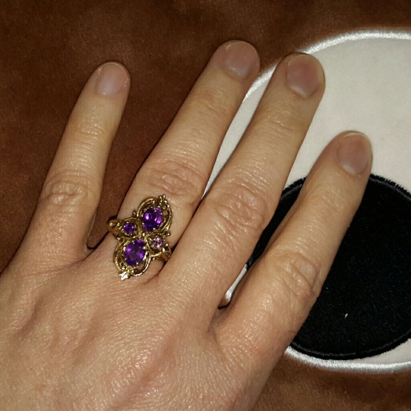 Vintage | Jewelry | Vintage Amythest 4kt Gold Ring | Poshmark